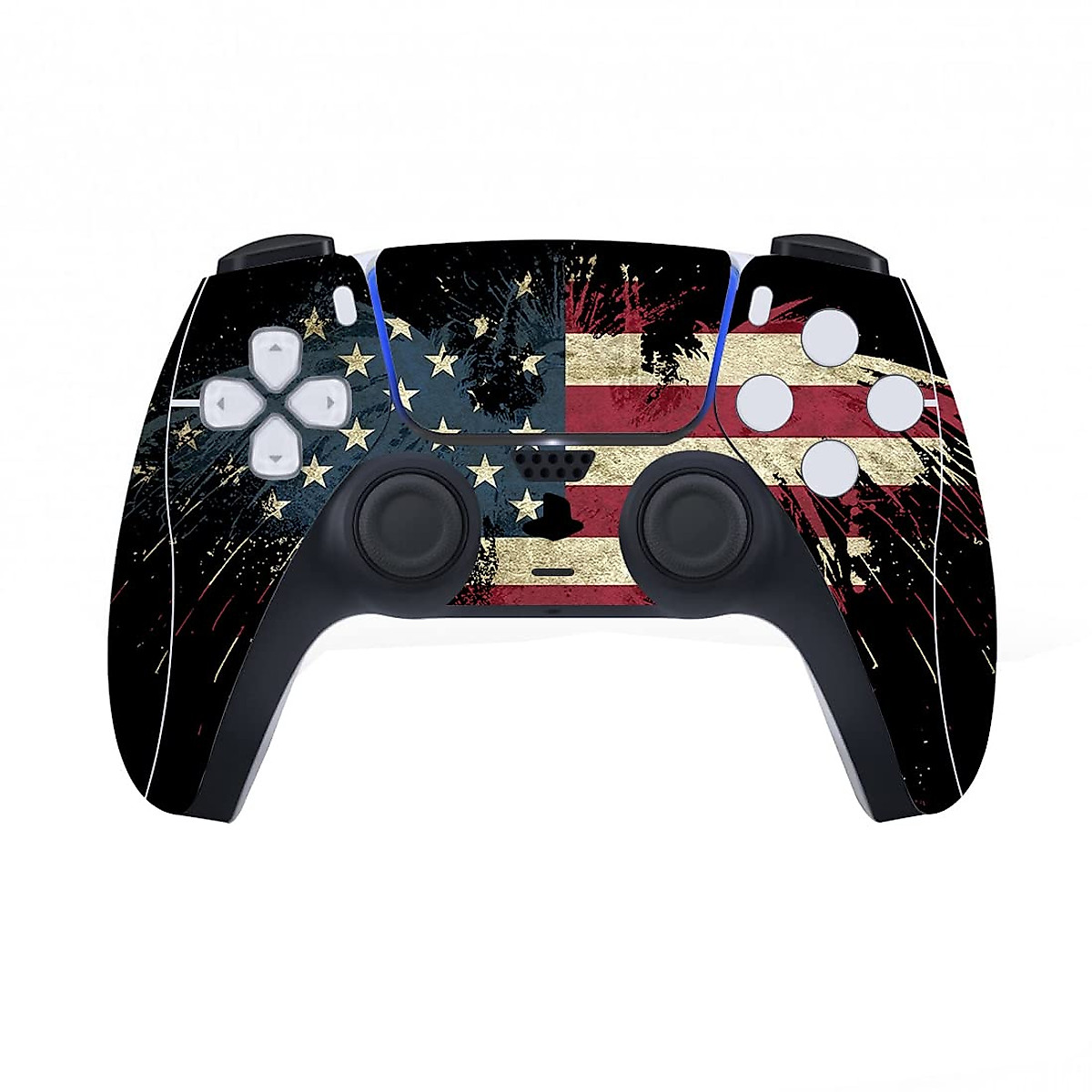 PlayVital US Flag The Stars & Stripes Full Set Skin Decal for ps5 Console Disc Edition, Sticker Vinyl Decal for ps5 Controller & Charging Station & Headset & Media Remote