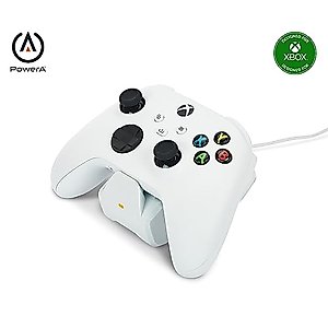 PowerA Solo Charging Stand for Xbox Series X|S - White, works with Xbox One, charging Station for Xbox Wireless Controller, officially licensed