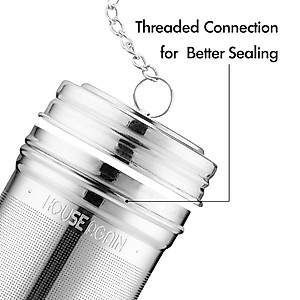 House Again Tea Infuser (2+1 Pack with scoop), Extra Fine Mesh Tea Infuser Set, 18/8 Stainless Steel Tea Strainer with Extended Chain Hook, Tea Steeper for Brew Tea, Spices & Seasonings
