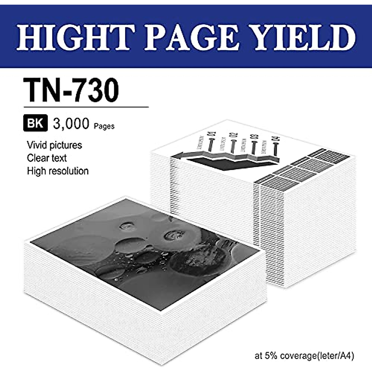 HeBei [1 Pack,Black] TN730 TN-730 Compatible Toner Cartridge Replacement for Brother DCP-L2550DW MFC-L2710DW L2750DWXL L2750DW HL-L2350DW L2390DW L2395DW L2370DW/DWXL Printer