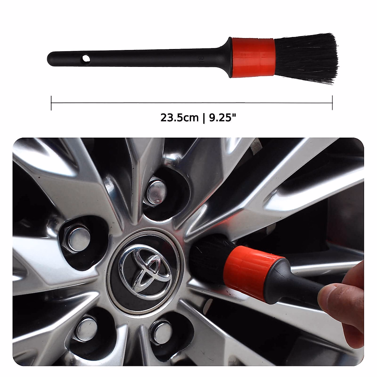 XCGaidt Car Wool Wheel Brushes for Cleaning Wheels Set (3 Pack), Metal-Free Tire Brushes Kit, Soft Wheel Brushes for Cleaning Tires and Rims