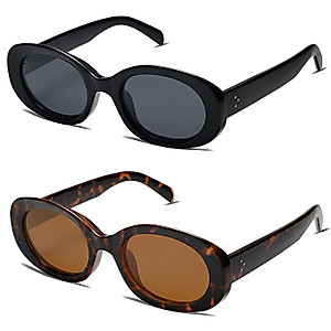 Allarallvr Retro Oval Polarized Sunglasses for Women and Men Vintage Designer Style Gafas De Sol Para Mujer AR82023 Black+Tortoise