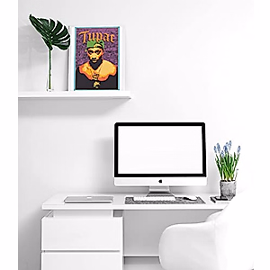 Tupac Posters 2Pac Poster Wall 90s Hip Hop Rapper Posters for Room Aesthetic Mid 90s 2Pac Merch Cool Psychedelic Trippy Hippie Decor UV Light Reactive Black Light Eco Blacklight Poster for Room