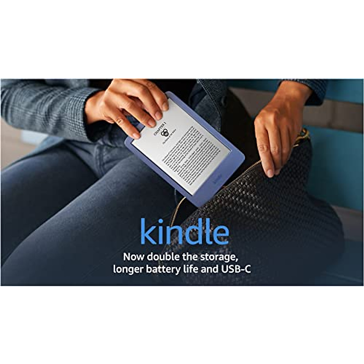 Kindle (2022 release) – The lightest and most compact Kindle, now with a 6” 300 ppi high-resolution display, and 2x the storage - Denim