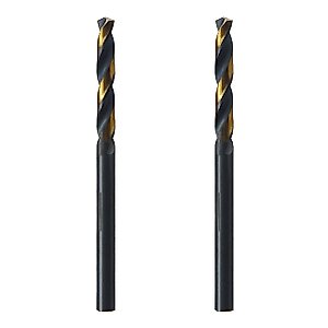 MAXTOOL 7/64" 2pcs Identical Screw Machine Drills HSS M2 Twist Stub Drill Bits Black & Bronze Fully Ground Straight Shank Short Drills; SMF02H10R07P2