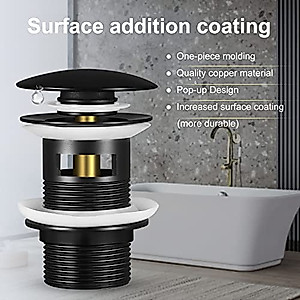 Beletops Black Pop up tub Drain Stopper kit for Freestanding tub Drain/Stopper, Suitable for Bathtub Drain kit(Matte Black)