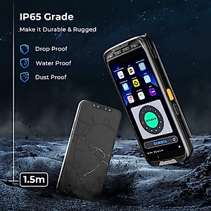 Android 11 9000mAh Barcode Scanner with Pistol Grip IP65 Rugged PDA Handheld with Zebra SE4710 Scanner, NFC 3G 4G Bluetooth GPS Wi-Fi QR 1D 2D Barcode Scanner, Removable Battery