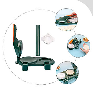 Angoily Manual Tortilla Maker Press Set with Dumpling Skin Maker Dumpling Mold Pizza Dough Pastry Presser Rotis Press Dumpling Wrapper for Home Kitchen Green, 24X7CM