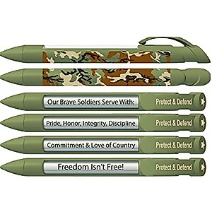 Greeting Pen Military Pen- Army Rotating Message 6 Pen Set 36566