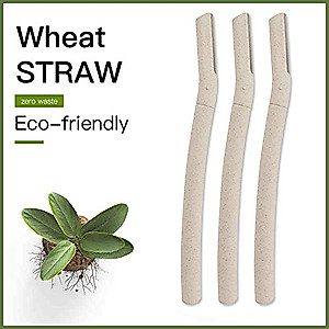 Biodegradable Zero Waste Eco Friendly Compostable 3 Pc Wheat Straw Face Dermaplaning Blade / Eyebrow Hair Trimmer / Shaver Disposable Facial Hair Removal / Face Razor