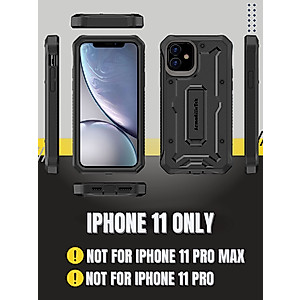 ArmadilloTek Vanguard Case Compatible with iPhone 11 (6.1 inches) Military Grade Full-Body Rugged with Kickstand and Built-in Screen Protector (Black)
