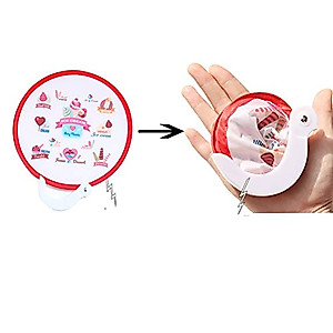 NUOBESTY Foldable Fan Japanese Style Handheld Round Folding Fan Great for Wedding Birthdays Decoration,4pcs