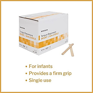 McKesson Tongue Depressors for Infants - Wood, Non-Sterile - 4 1/2 in, 1000 Count