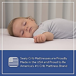 Sealy Soybean Foam-Core Waterproof Baby Crib Mattress and Toddler Mattress - Lightweight Soybean Foam-Core, Greenguard Air Quality Certified - Made in USA, 52"x28"