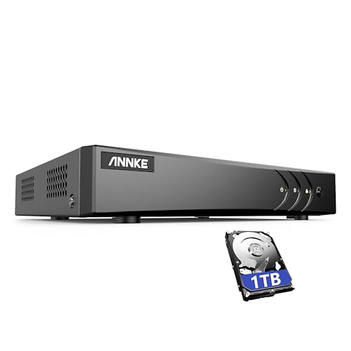 ANNKE 3K Lite 8CH 5-in-1 Security DVR Recorder with 1TB Hard Drive, H.265+ Hybrid Surveillance DVR, Supports 8CH Analog and 2 IP Cameras for 24/7 Home CCTV, AI Motion Detection (Cameras Not Included)