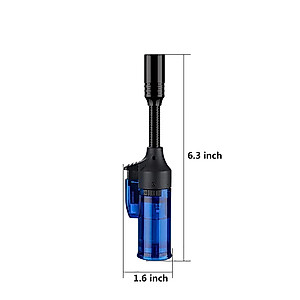Torch Lighter 360° Rotation Adjustable Single Jet Flame, Flexible Refillable Lighter for Hob Stove Oven Fireplace Grills BBQ Outdoor (Butane No Included) (Black,One Size)