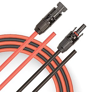 JYFT Solar Extension Cable,10AWG(6mm²) Panel Extension Cable with PV Compatible Female and Male Connector (20FT Red + 20FT Black)
