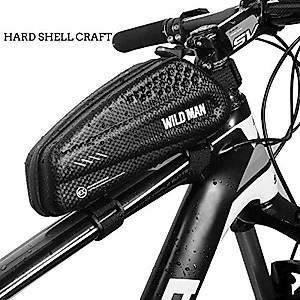 WILD MAN Waterproof Hard Shell Front Frame Bike Bag Large Capacity for Cycling Accessories Storage Suit for Road Mountain Cycling