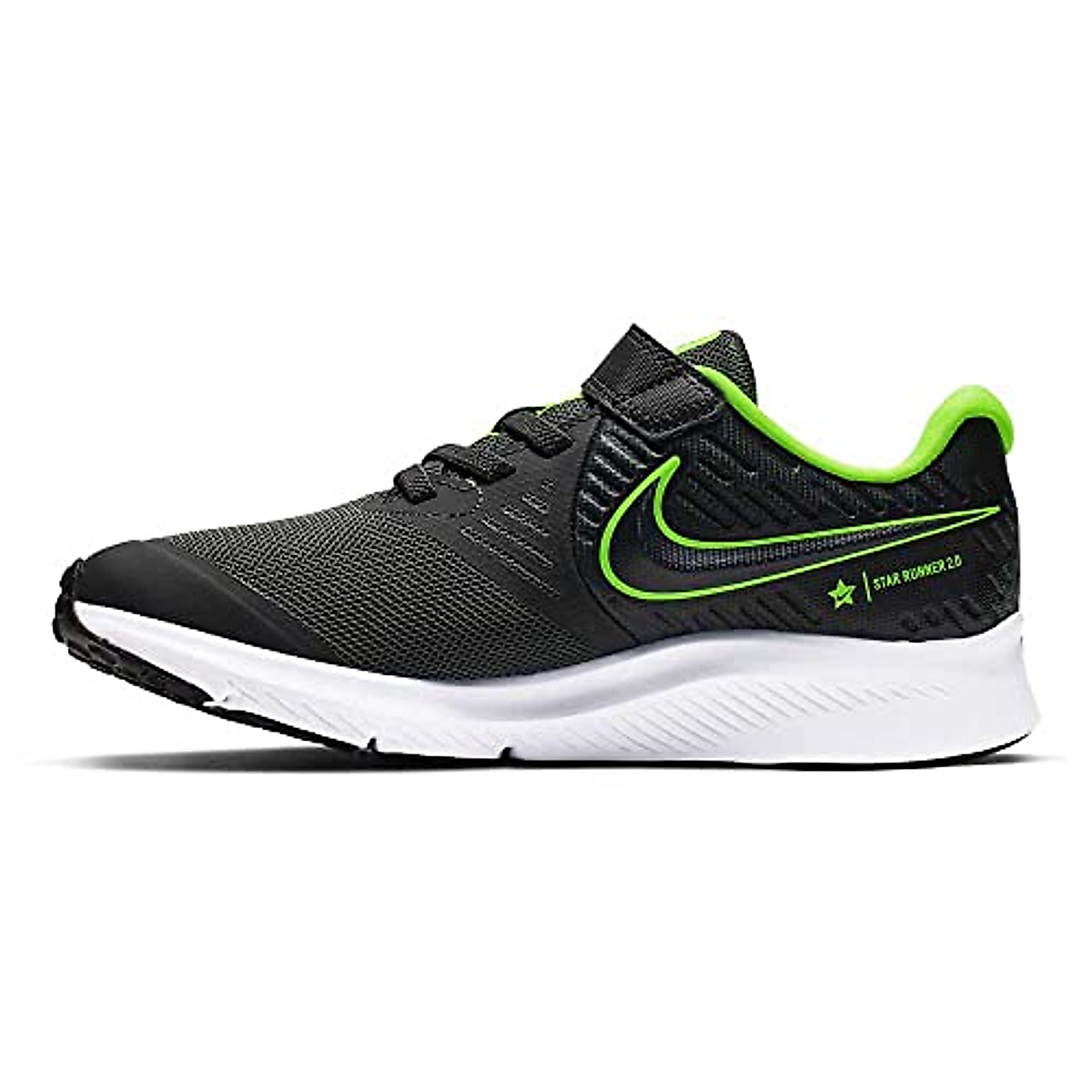 Nike Unisex-Child Star Runner 2 (PSV) Sneaker, Anthracite/Electric Green-White, 2Y Child US Little Kid