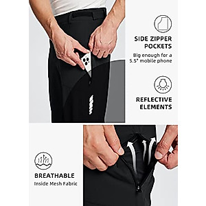 BALEAF Men's Mountain Bike Pants MTB Cycling Pants Hiking Running Gear Bicycle Biking Water Resistant Lightweight Outdoor Black 2XL