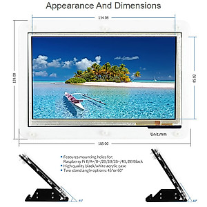 Waveshare 7inch Capacitive Touch Screen LCD with Bicolor Case Compatible with Raspberry Pi 4B/3B+/3A+/2B/B+/A+/Zero/Zero W/WH/Zero 2W CM3+/4 800×480 Resolution HDMI Supports Windows