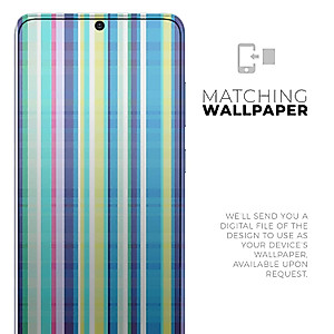 DesignSkinz Colorful Highlighted Vertical Stripes Protective Vinyl Decal Wrap Skin Cover Compatible with The Samsung Galaxy S20 (Screen Trim & Back Glass Skin)