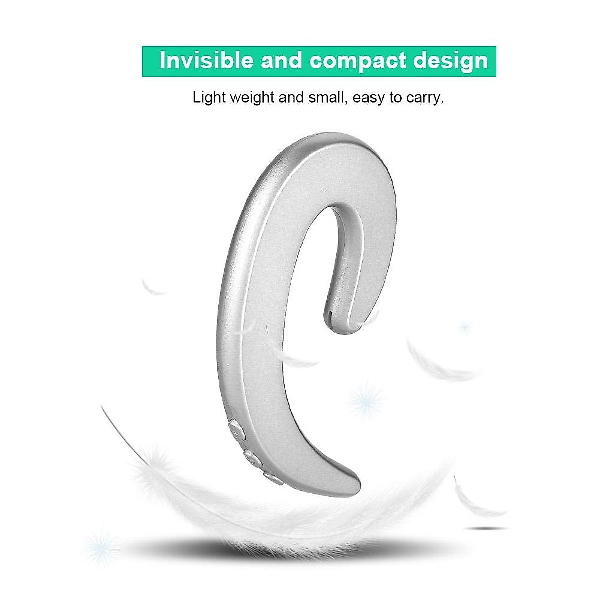 Ciglow Bluetooth Headphone, Hands Ear Hook Headset Painless Earphone Ergonomic Design Headset(Silver)