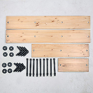 4-Tiers 63inch Industrial Pipe Shelving,Rustic Wooden&Metal Floating Shelves,Home Decor Shelves Wall Mount with Wine Rack,Black