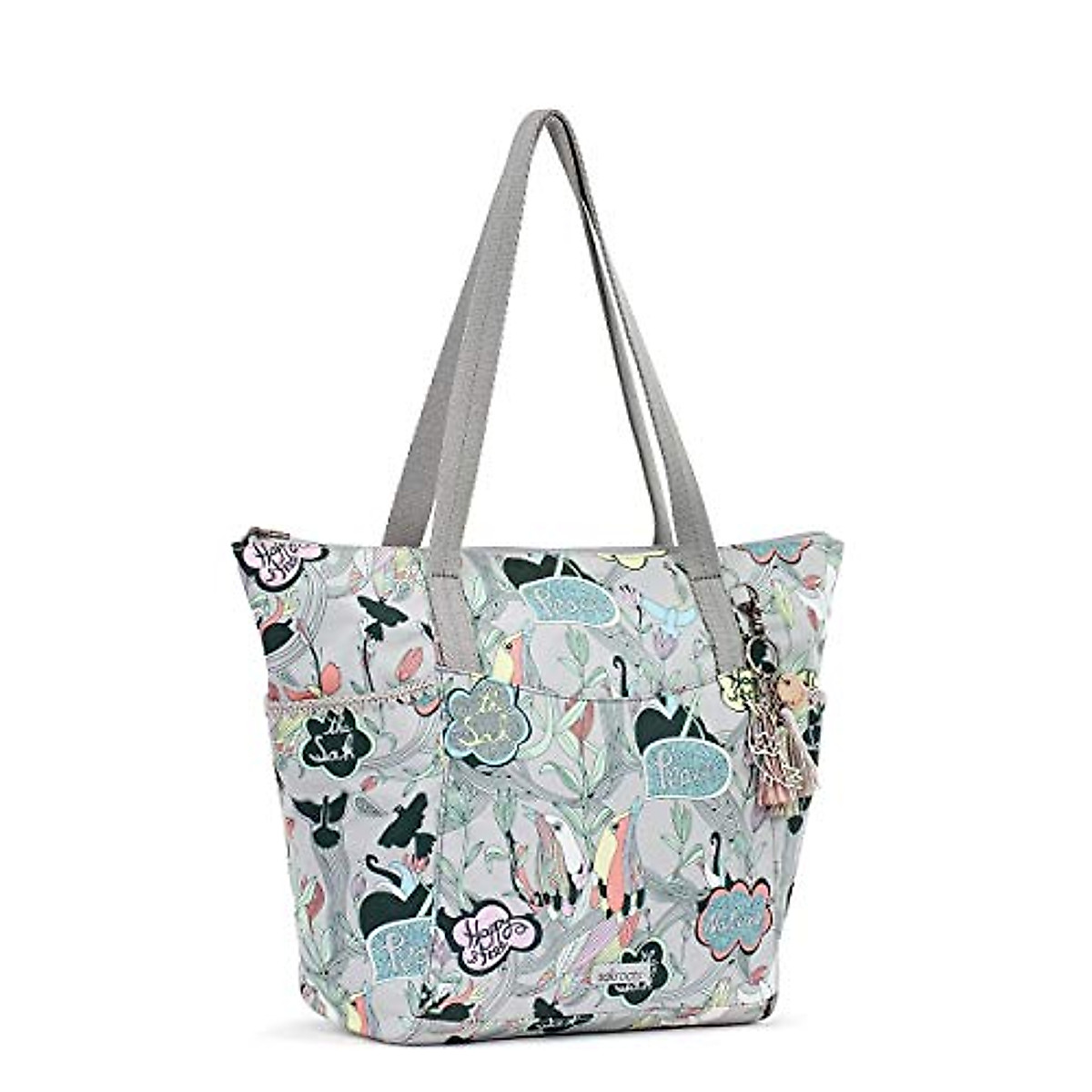 Sakroots Eco-Twill Tacoma Tote, Lt. Grey Peace Print