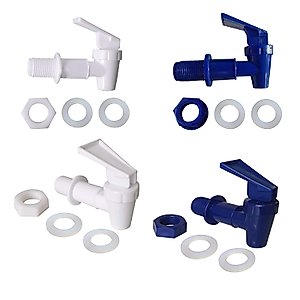 4 Pack 3/4Plastic Faucet,Replacement Cooler Faucet Water Bottle Jug Reusable Spigot Spout, BPA Free Dispenser Tap Set, Water Crock Valve Gravity Water Spigot (3/4" External Thread)