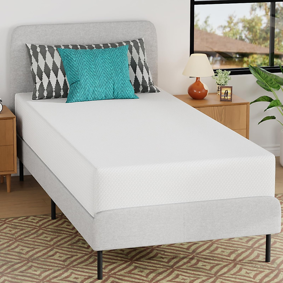 BLKMTY Mattress Twin XL Size Mattress 12 Inch Memory Foam Mattress Medium-Firm Mattress Breathable Bed Mattress with Removable Cover for Pressure Relief, Mattress in Box, White