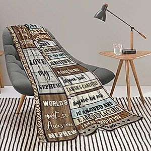 HUASZIUO Nephew Gifts from Auntie Blanket, Gifts for Nephew , Nephew Gifts from Aunt Uncle ,Nephew Christmas Graduation Gift Ideas, Birthday Gifts for Nephew Throw Blanket 60’’x50’’