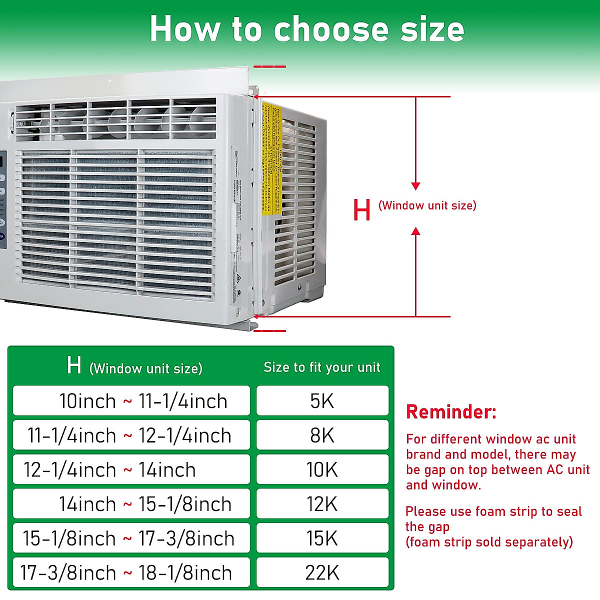 Forestchill Window Air Conditioner Side Panel with frame, Room AC Accordion Filler Curtain Kit Replacement, Include Window AC Side Panels & Frames (White, Fit 8,000 BTU Units)