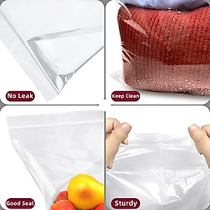12x18 Inches Plastic Zipper Storage Bags, Clear Reclosable Storage Bags 10Pieces