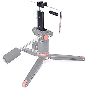 Ruittos Metal Phone Tripod Mount with Remote, Smartphone Tripod Holder and Bluetooth Camera ShutterCell Phone Clip with Hot-Shoe Mount, Compatible with iPhone 13 Pro Max 12 11 X 8 7 Samsung LG Huawei