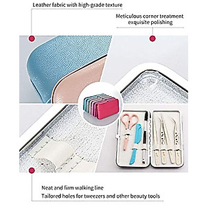 Small Tweezers Case for Eyelash Extensions Individual Makeup Tools Storage Scissors Lash Brush and Tweezers Bag 9 Colors by Yelix (Pink Purple)