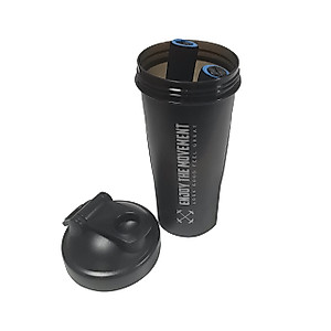 EnjoyTheMovemnt Classic Shaker Bottle Perfect for Protein Shakes and Pre Workout ,28-Ounce, GRIP STRENGTH, Black ,white, 22x10.2x10.2 cm