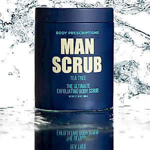 Body Prescriptions Body Scrub for Men- Ultimate Exfoliating Scrub Infused with Tea Tree, in Jar with Twist Top