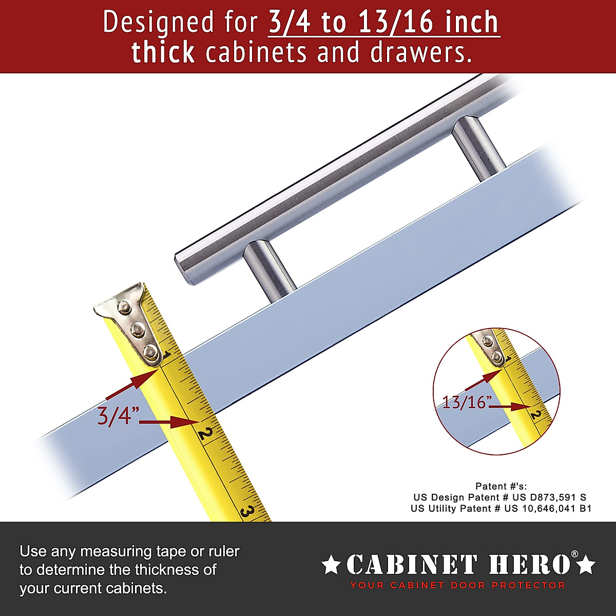 CABINET HERO Drip Ramp - Slip on Cabinet Door Protector Edge Guard - Clear - ¾” Thick - 36” Length (Pack of 2)