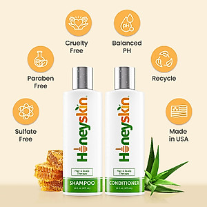 Manuka Hair Growth Shampoo and Conditioner - Best for Thinning, Hair Loss, Color-Treated, and Dry Scalp - Hydrating, Sulfate-Free Formula