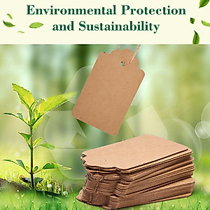 100pcs Kraft Paper Gift Tags with String, Blank Gift Bags Tags Price Tags(Brown)
