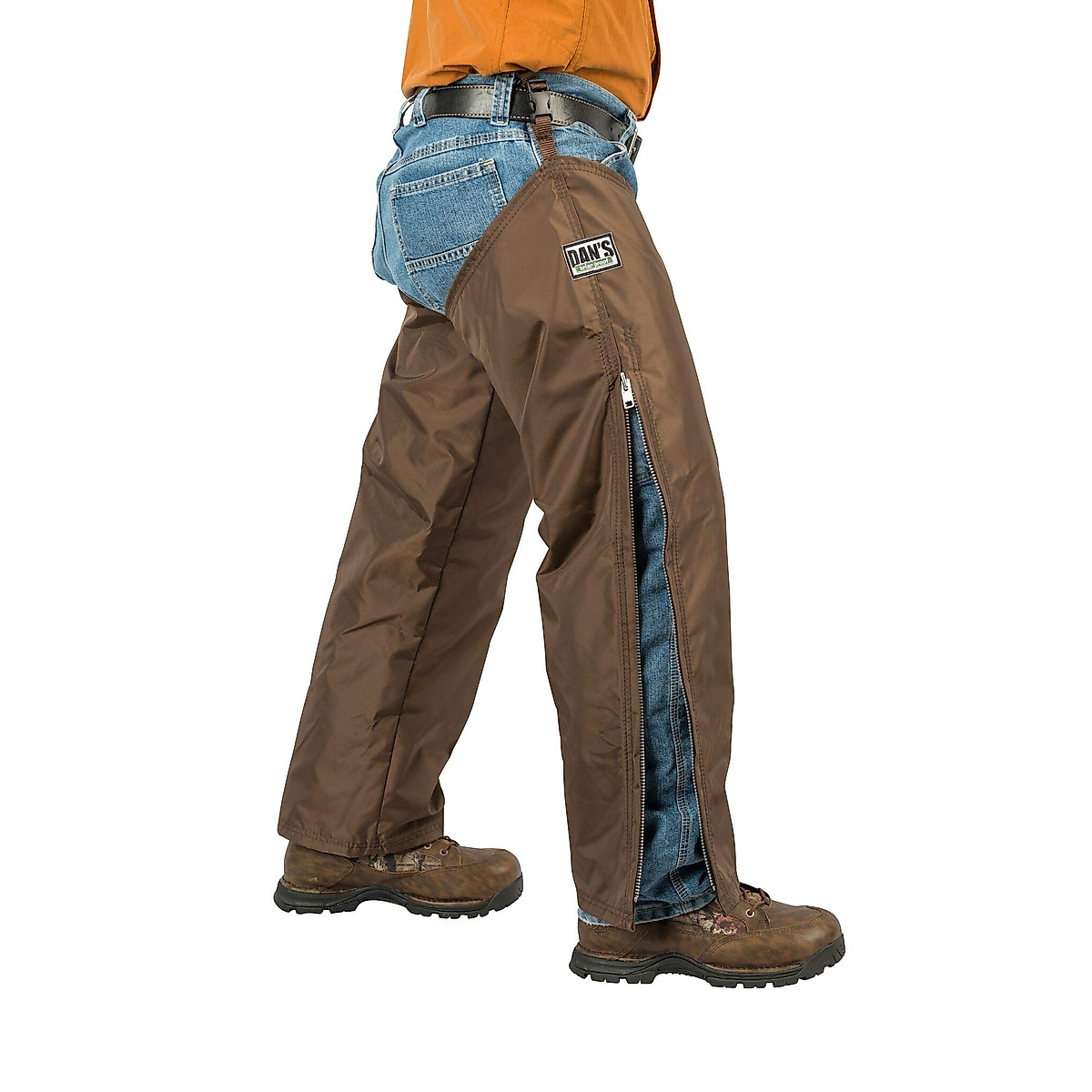 High-N-Dry Briarproof, Waterproof, Brush Protector Chaps, Made in U.S.A. (Brown, M-26/28)