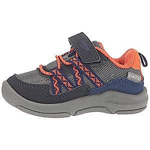 OshKosh B'Gosh Boy's Sevvy Sneaker, Navy/Orange, 4 Toddler