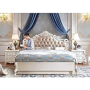 AYKDAS Bedside Table Bedroom Bedside Table, Bedside Table Bedside Table Furniture European White Simple Bedroom Storage Cabinet Living Room Furniture 2 Drawer Side Cabinet