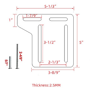 2 PCS Bed Frame Brackets Adapter for Headboard Extra Heavy Duty,Bed Frame Adapter Brackets, Queen Bed Modification Plate,Bed Headboard Frame Conversion Kit ,Headboard Attachment Bracket with Hardware