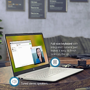 HP 2022 Laptop Computer, 15.6'' HD Display, Dual Core Intel i3-1115G4 (Upto 4.1GHz, Beats i5-1030G7), 8GB RAM, 512GB SSD, Webcam, WiFi 6, 11+ Hour Battery, Win 11 +MarxsolCables, Natural Silver