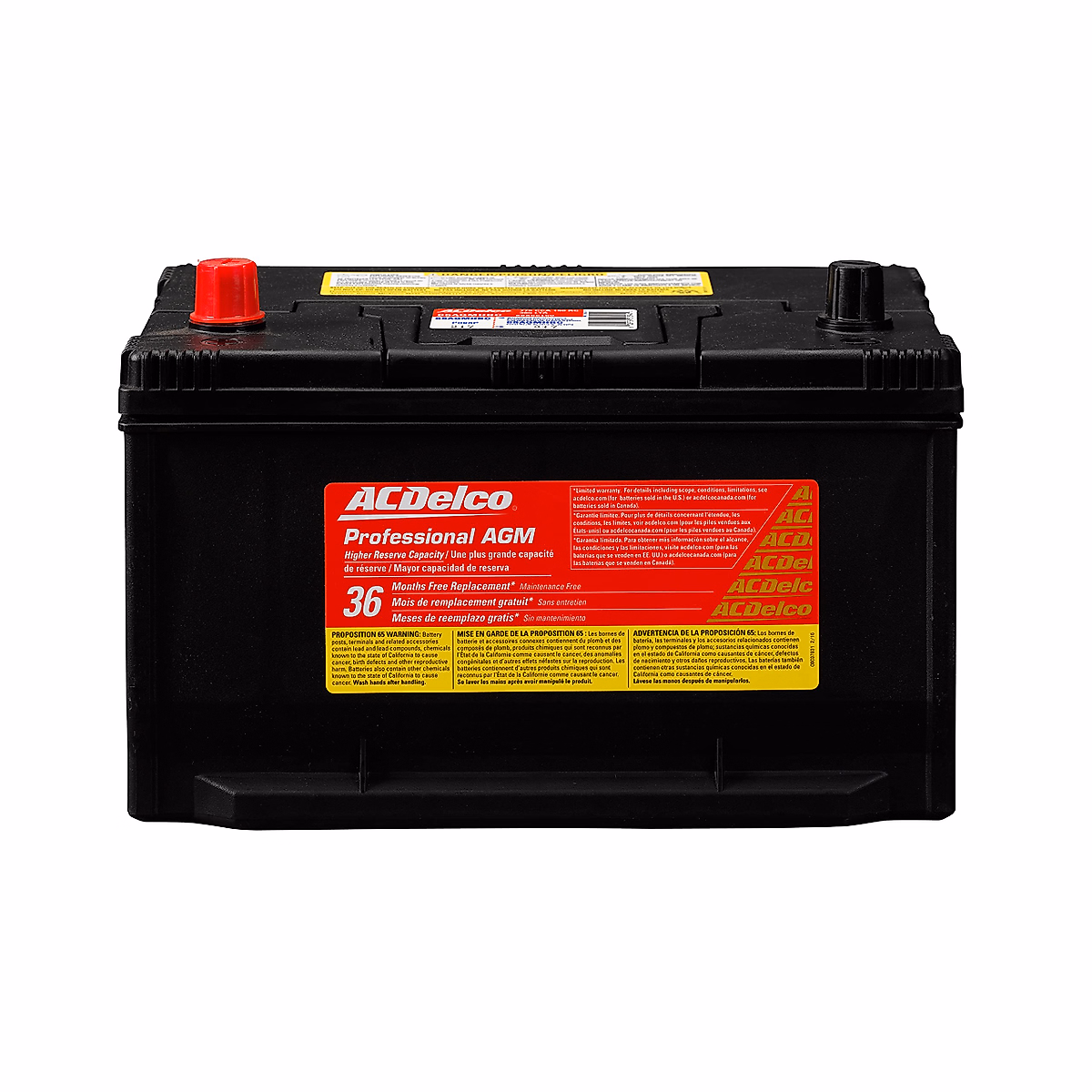 ACDelco Gold 65AGMHRC (88866160) 36 Month Warranty High Reserve AGM BCI Group 65 Battery