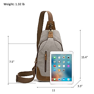 Canvas Sling Bag Crossbody Backpack Shoulder Casual Rucksack for Men Women