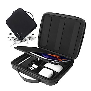 Smatree 10-11inch iPad Hard Carring Case for 11inch iPad Pro M4 2024/2023,10.9inch iPad Air 2022,10.2 iPad/10.5 iPad Air Sleeve Bag, 8.3inch iPad Mini 6 Bag, Tablet and Accessories Shoulder Bag, Black