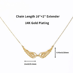 VFR Angel Wings Necklace Choker Necklace Simple Stainless Steel Pendant Gold Tone Guardian Angel Wings Jewelry For Woman Necklace